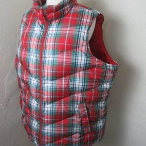Lands' End | Jackets & Coats | Lands End Red Plaid Full Zip Puffer Down ...